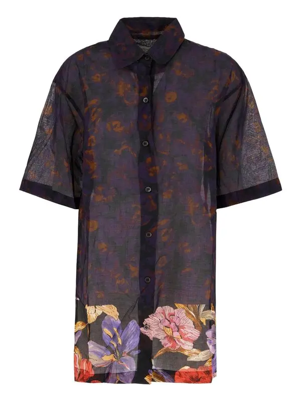 Dries Van Noten Floral Print Button Up Shirt - Multicolor