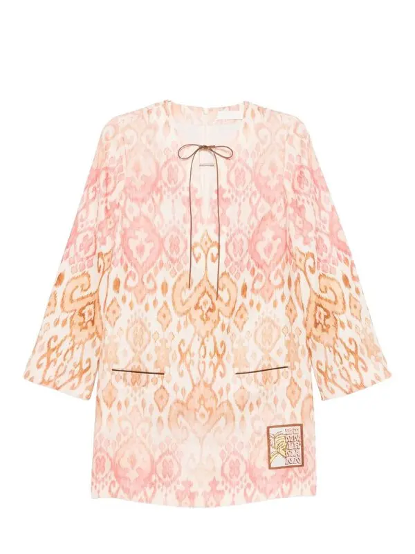 Zimmermann Aster Linen Mini Dress - Multicolor