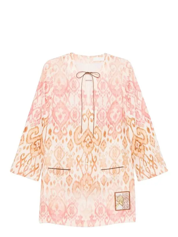 Zimmermann Aster Linen Mini Dress - Multicolor
