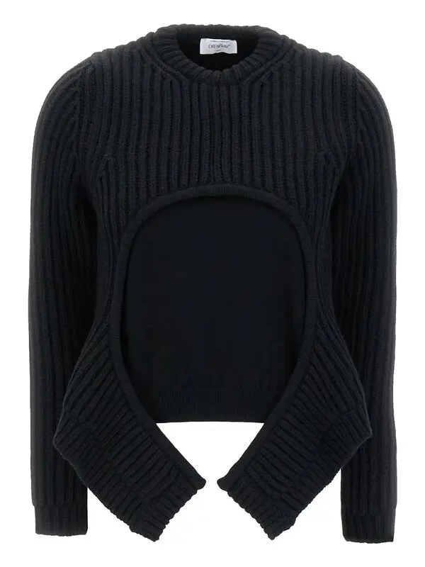 Off-White Ribbed Cutout Knitwear - Multicolor