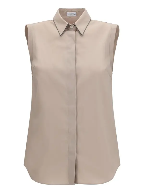 Brunello Cucinelli Sleeveless Shirt - Cream