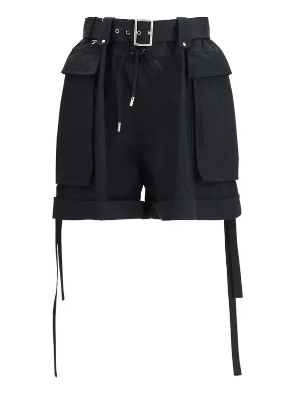 Alexander McQueen Cotton Shorts With Belt - Black