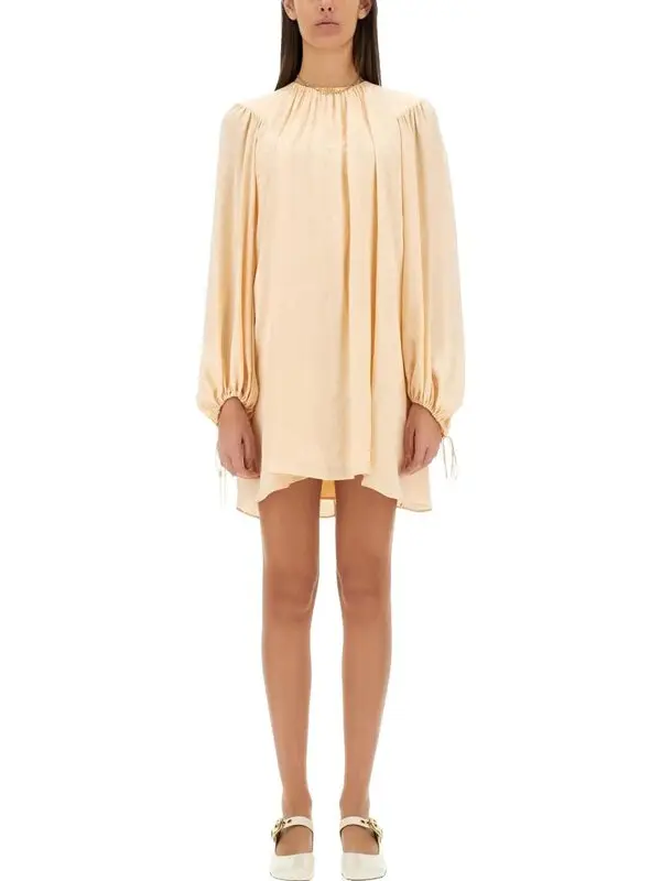 Chloé Silk Shirred Mini Dress - Multicolor