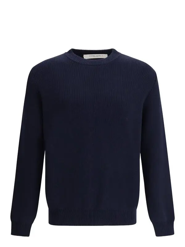 GOLDEN GOOSE Cotton Crew Neck Sweater - Blue