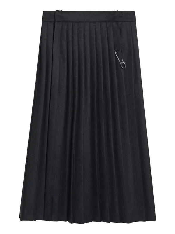 Prada Wool Pleated Skirt - Gray