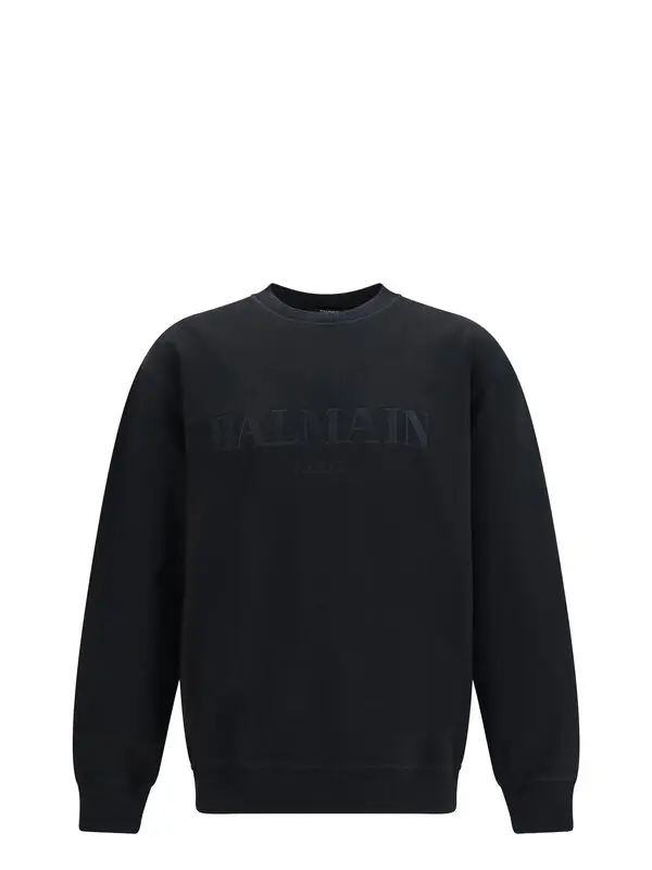 Balmain Vintage Embroidered Logo Sweatshirt - Black