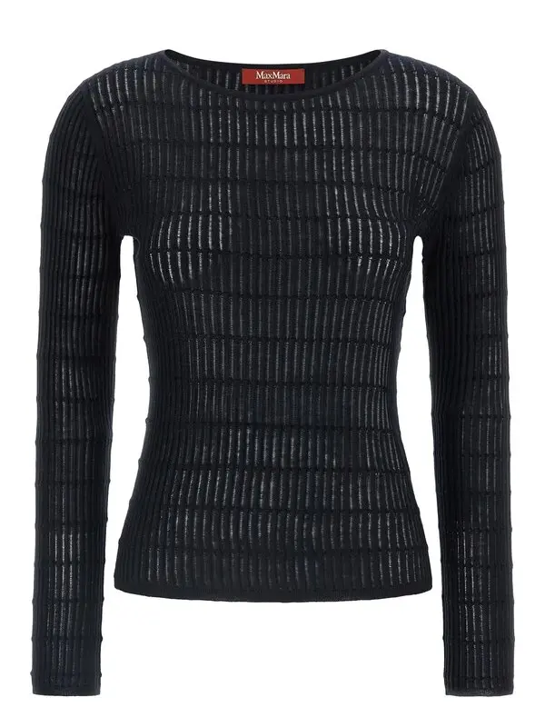 Max Mara Mstpedone Ribbed Knit Sweater - Blue