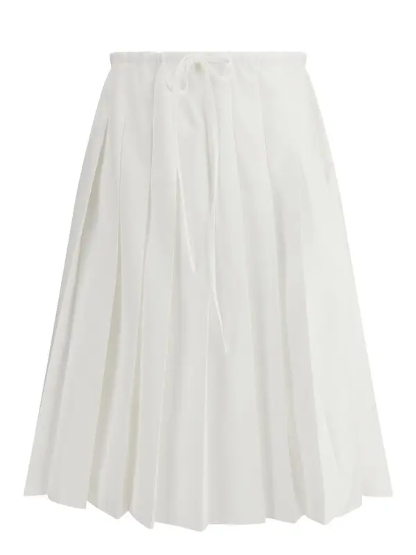 Prada Pleated Jersey Skirt - White