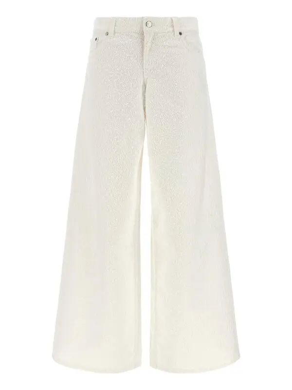 Stella McCartney Boucle Wide-leg Jeans - White