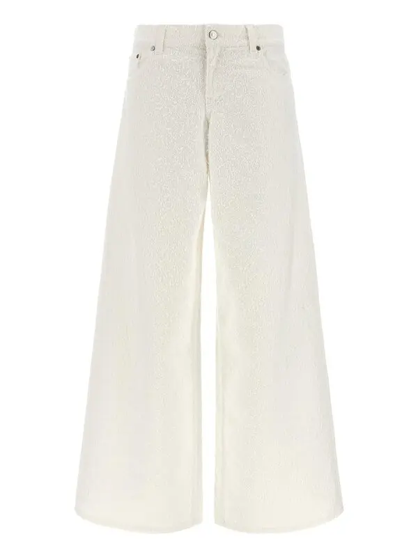 Stella McCartney Boucle Wide-leg Jeans - White