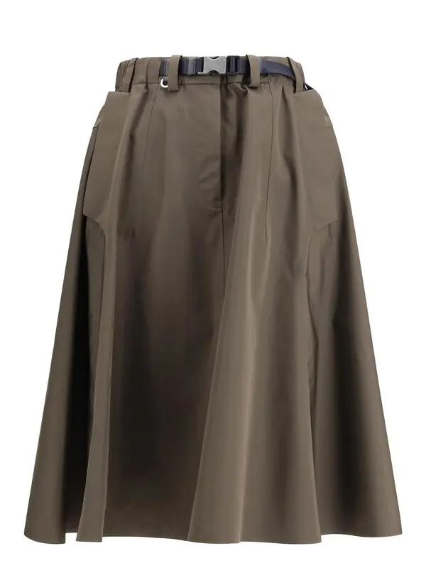 Prada Nylon Midi Skirt - Green