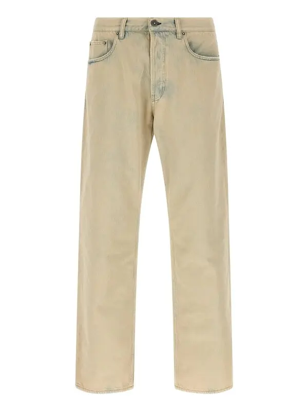 GOLDEN GOOSE Wide Straight Leg Jeans - Cream