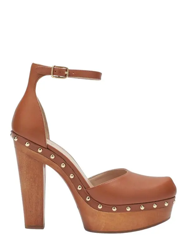 Chloé Leather Platform Pumps - Brown