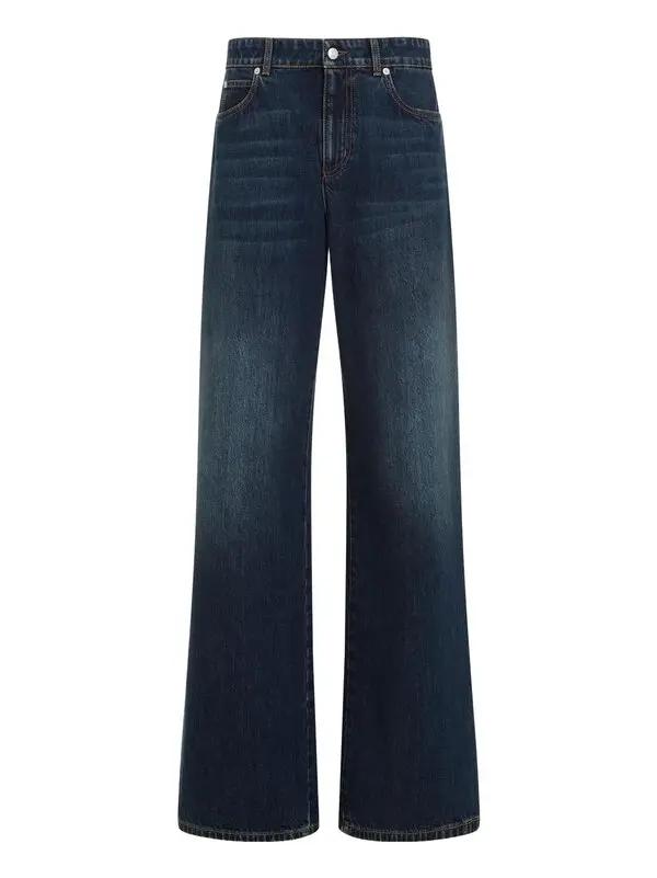 Alexander McQueen Cotton Jeans - Blue