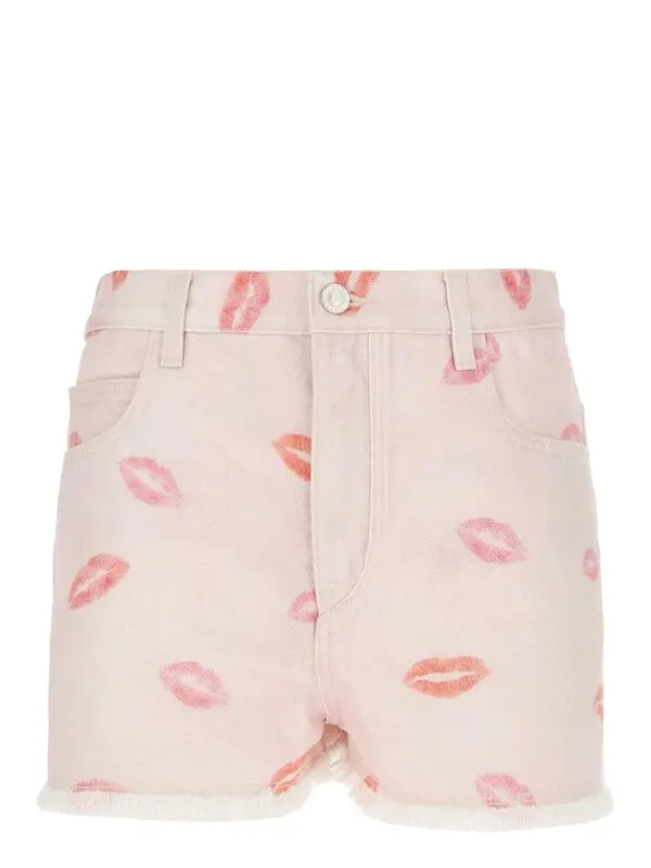 Isabel Marant Étoile Printed Denim Shorts - Multicolor
