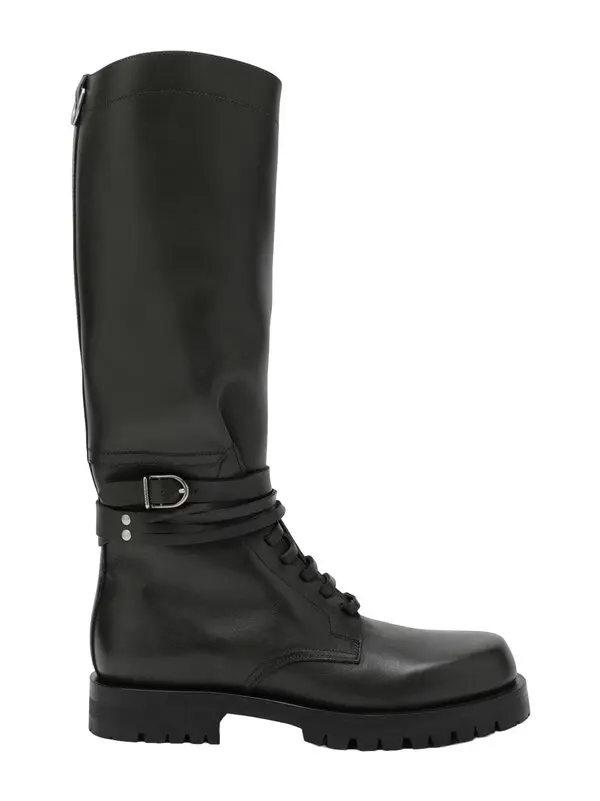 DURAZZI MILANO Dark High Combat Boots - Green