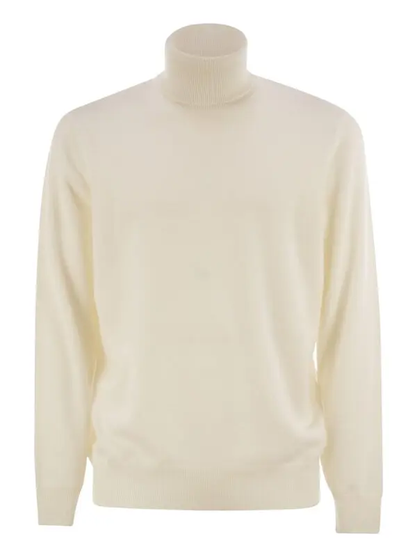 Brunello Cucinelli Cashmere Turtleneck Sweater - Cream