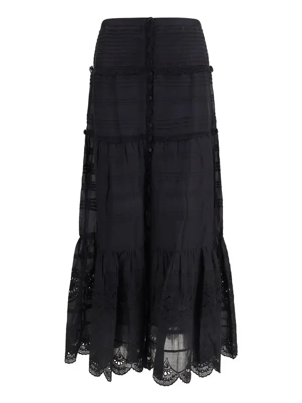 Isabel Marant Étoile Marant Paoline Long Cotton Skirt - Black