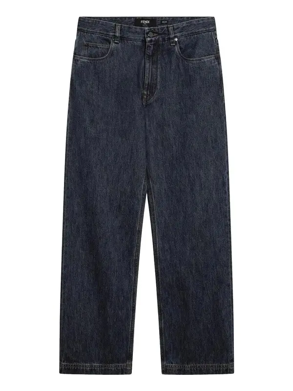 Fendi Denim Straight Trousers - Blue