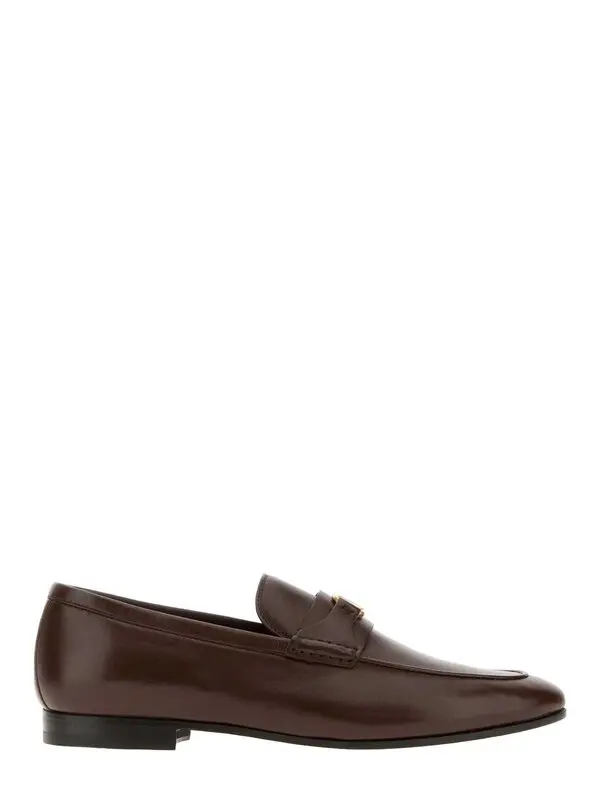 Valentino Garavani Leather Vlogo Signature Loafers - Brown