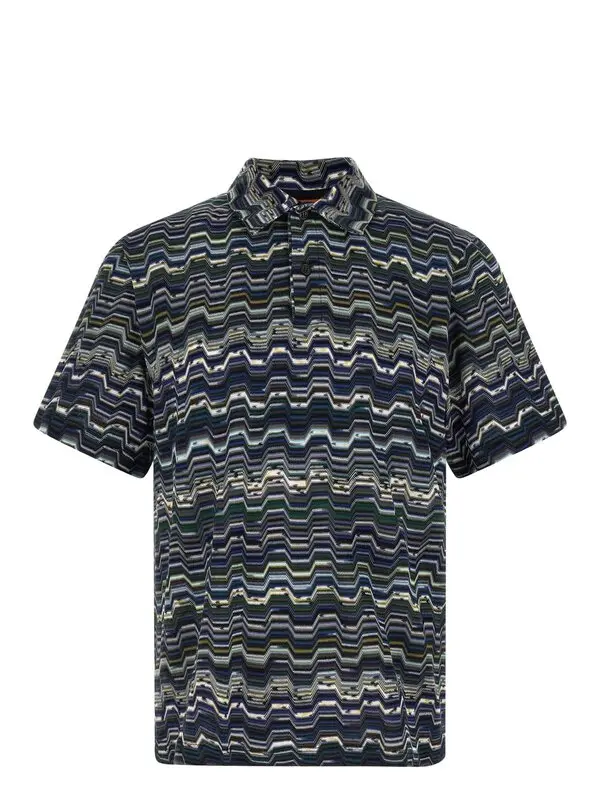 Missoni Zigzag Polo Shirt - Blue