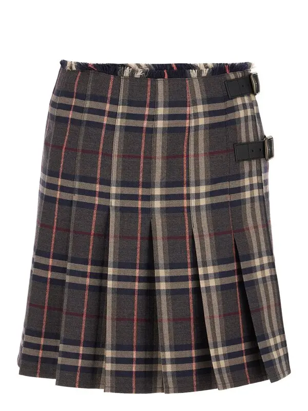 Burberry Pleated Plaid Skirt - Multicolor