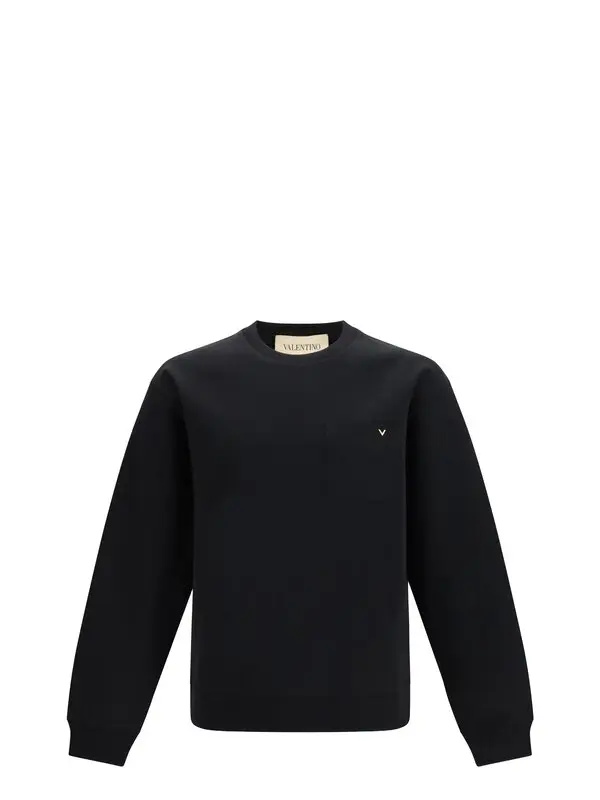 Valentino Garavani Sweatshirt With Pocket And Vlogo - Black