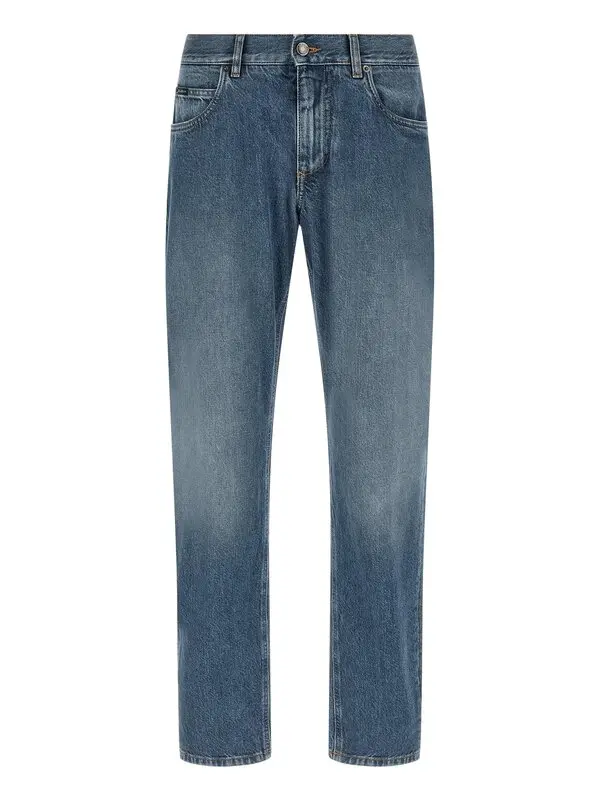 Dolce & Gabbana Heraldic Embroidery Jeans - Blue