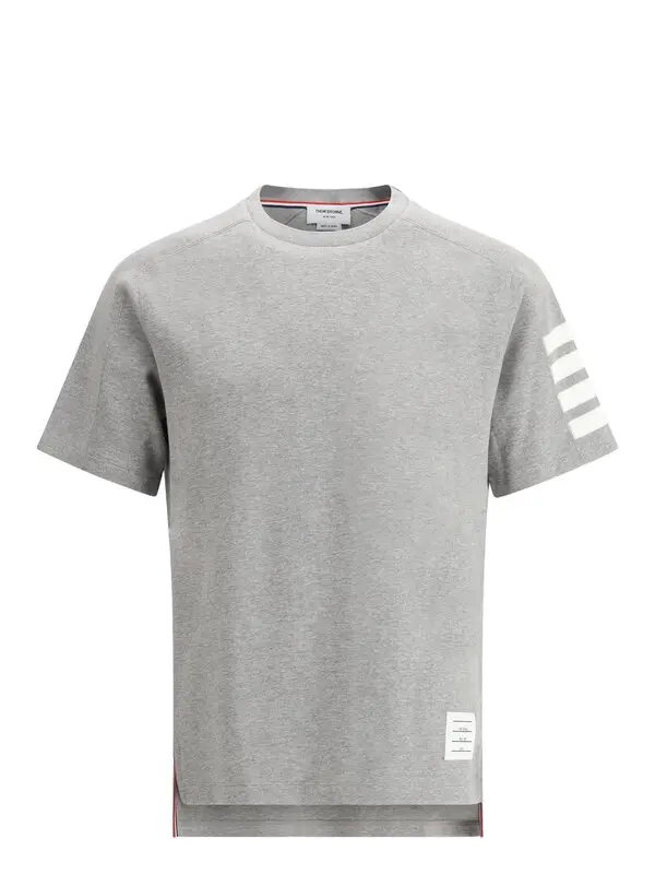 Thom Browne T-shirt With Horizontal Bands - Gray