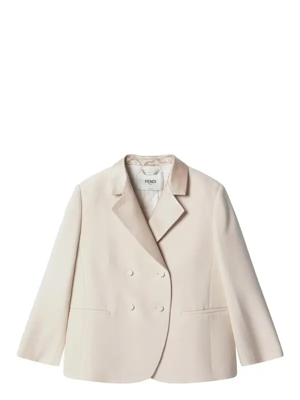 Fendi Wool And Silk Blend Blazer - Cream