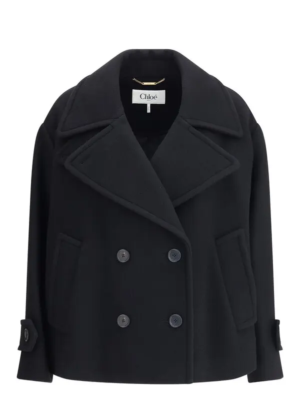 Chloé Oversize Short Coat - Black
