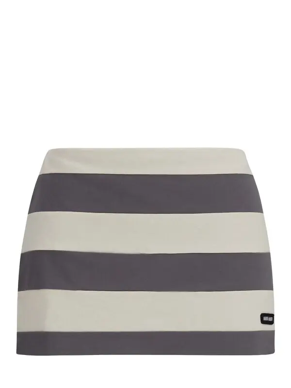 Miu Miu Striped Cotton Mini Skirt - Multicolor