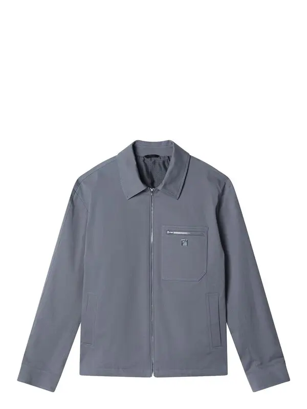 Fendi Grey Gabardine Blouson - Gray