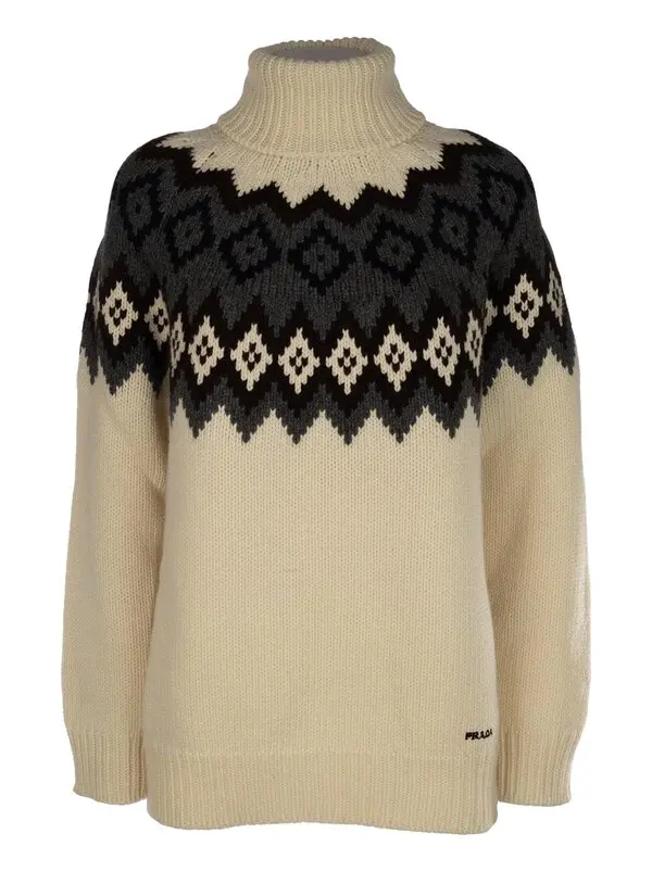 Prada Patterned Turtleneck Knitwear - Multicolor