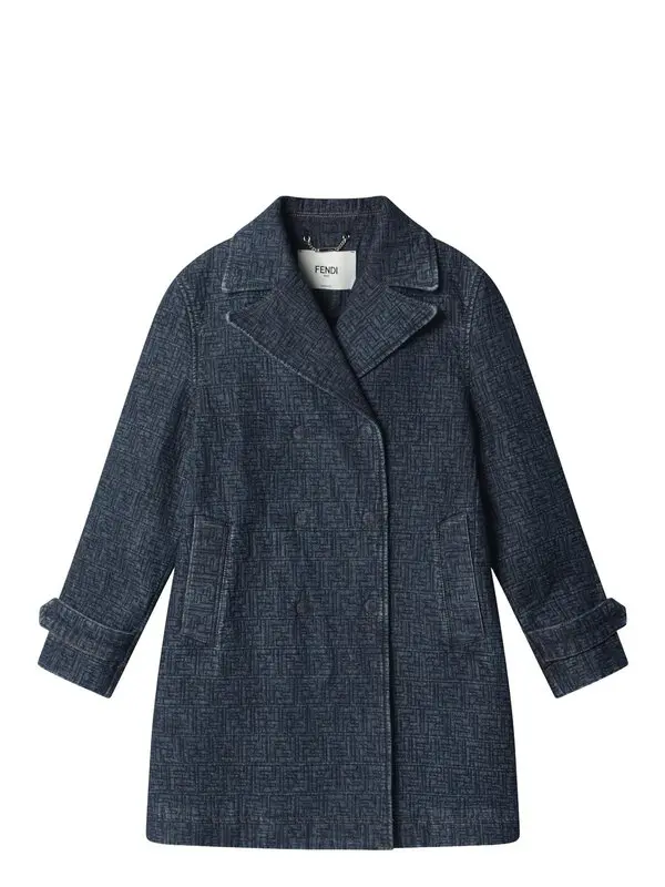 Fendi Dark Ff Denim Jacket - Blue
