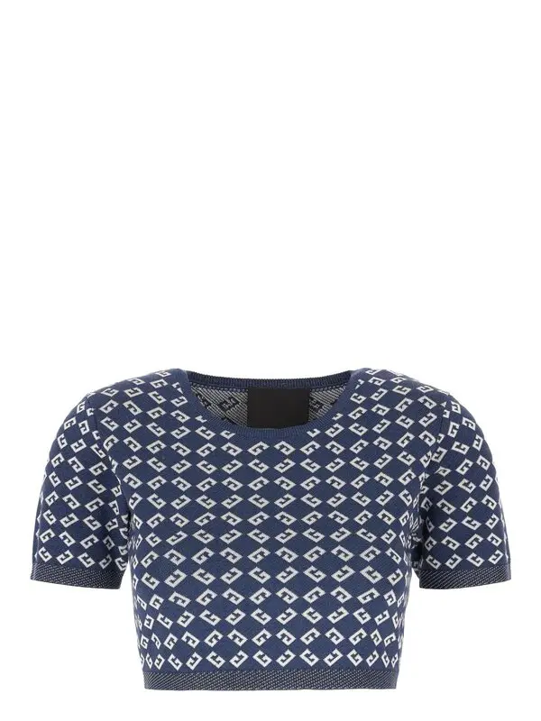 Givenchy Monogram Cropped Knit Top - Multicolor