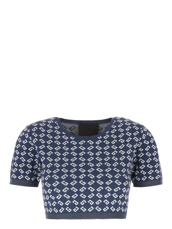 Givenchy Monogram Cropped Knit Top - Multicolor