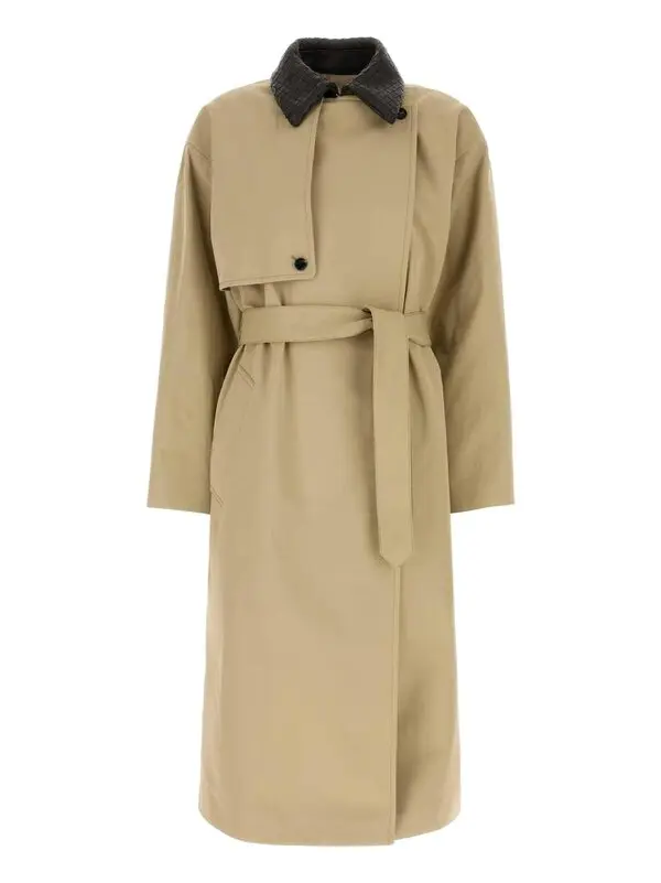 Bottega Veneta Beige Cotton Trench Coat - Brown