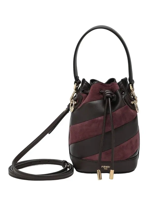 Fendi Mon Tresor Mini Bag In Two-tone Inlaid Leather And Suede - Brown