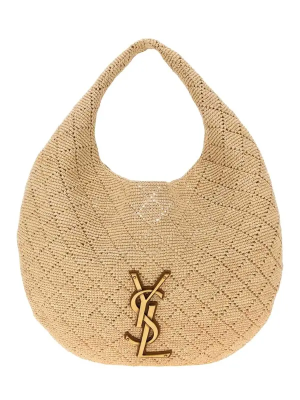 Saint Laurent Raffia Icare Shopping Bag - Brown