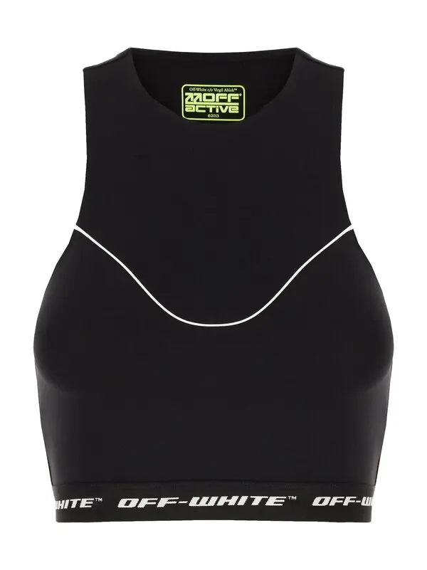 Off-White Active Cropped Top - Multicolor
