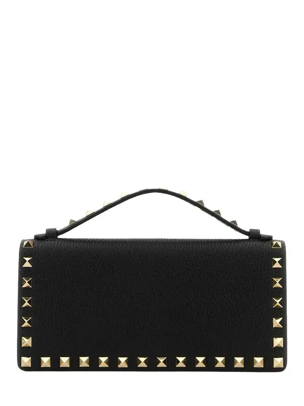 Valentino Garavani Leather Rockstud Handbag - Black