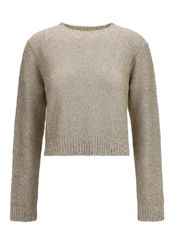 Brunello Cucinelli Long-sleeve Sequin Sweater - Cream