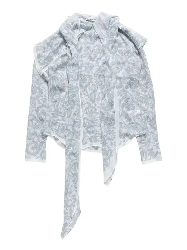 Acne Studios Paisley Print Silk Blouse - Blue