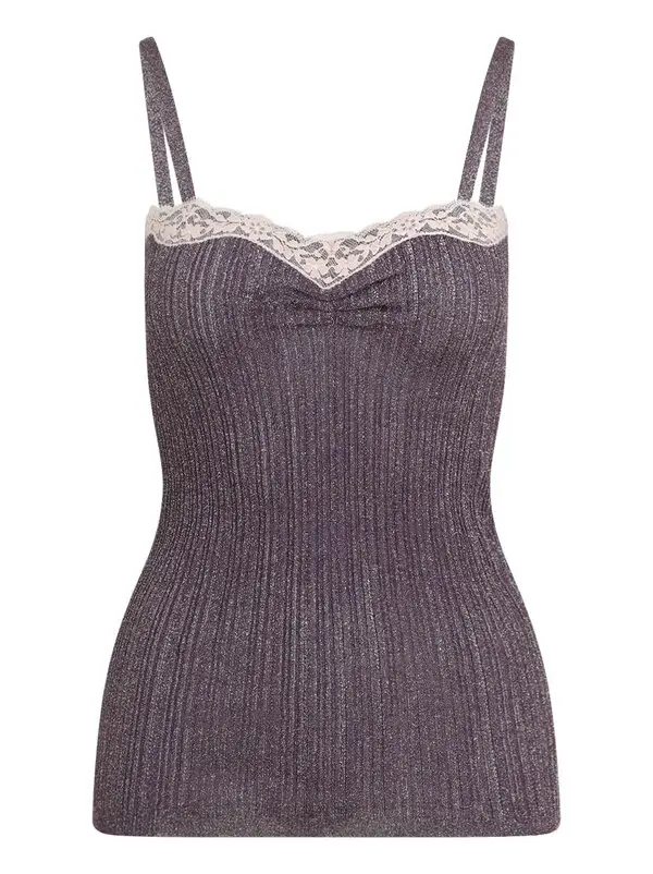 Valentino Garavani Metallic Viscose Camisole - Red