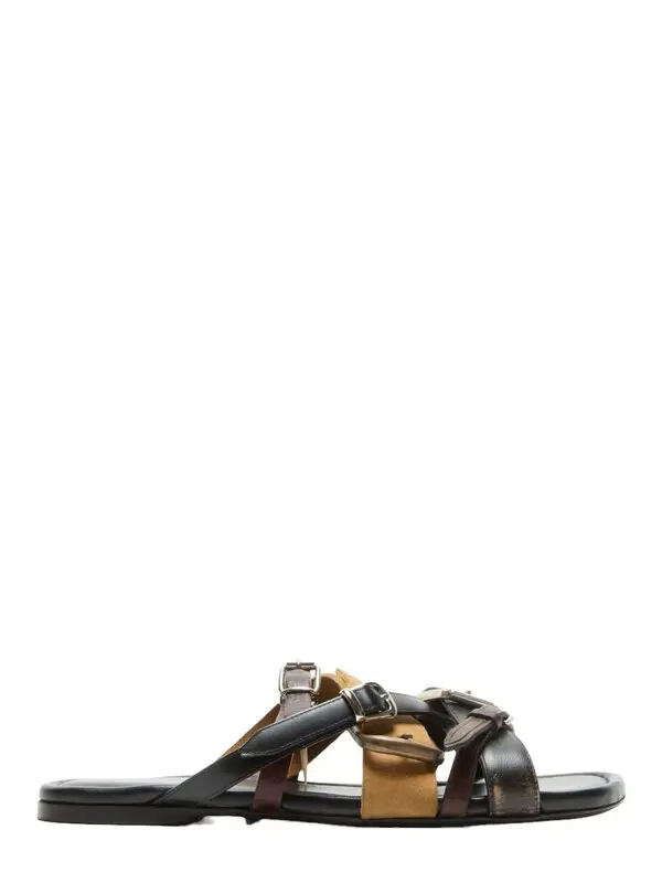 Acne Studios Leather Flat Sandals - Multicolor
