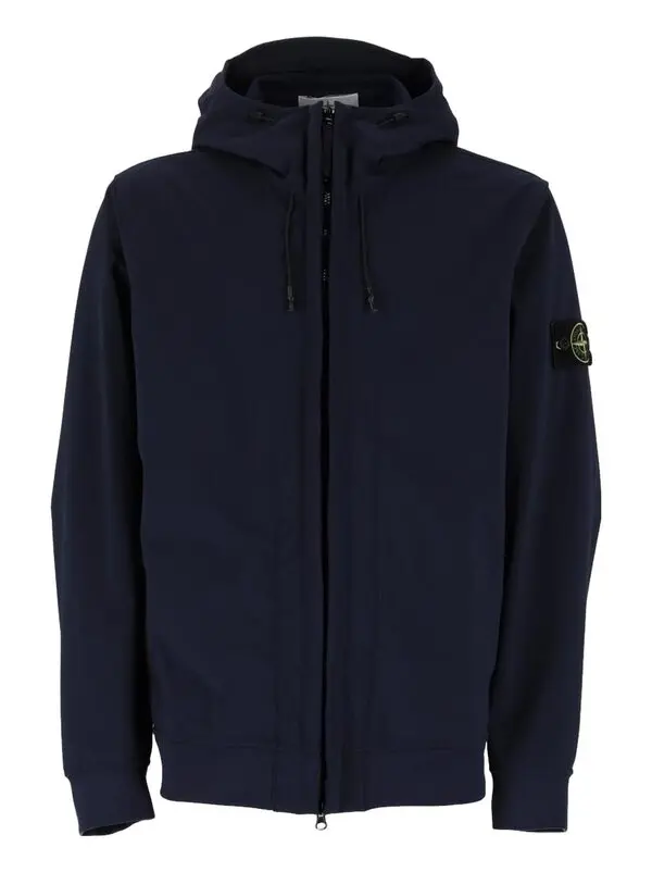 Stone Island Giacca In Tessuto Tecnico A Due Strati - Blue