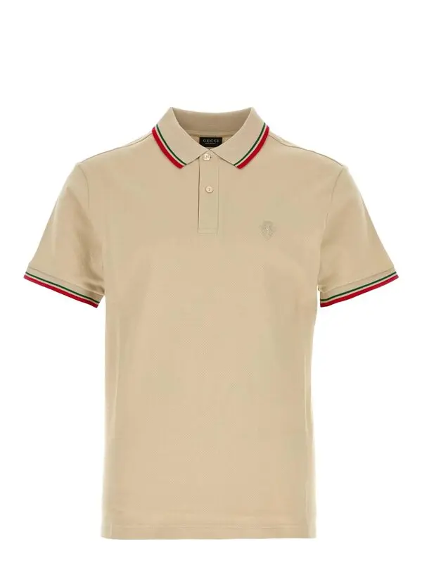 Gucci Beige Stretch Piquet Polo Shirt - Brown