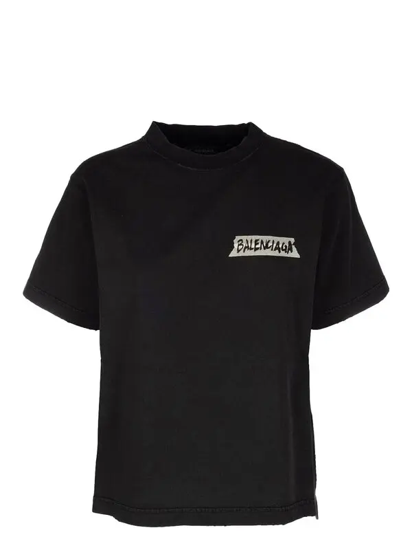 Balenciaga Cotton Graphic Tee - Multicolor