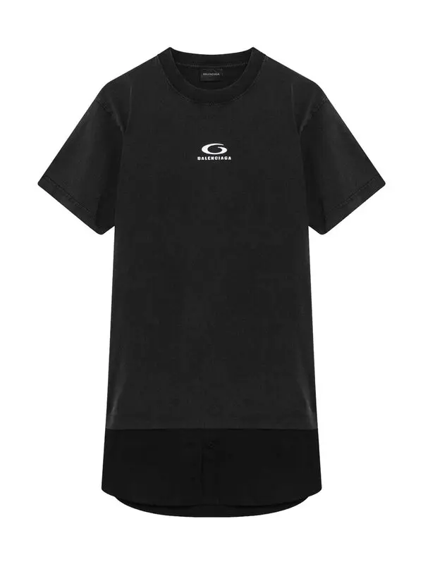 Balenciaga Washed Loop Sports Icon Mini Dress - Black